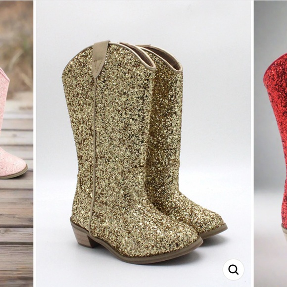 Mia Belle Girls | Shoes | Gold Glitter Toddler Cowboy Boots | Poshmark